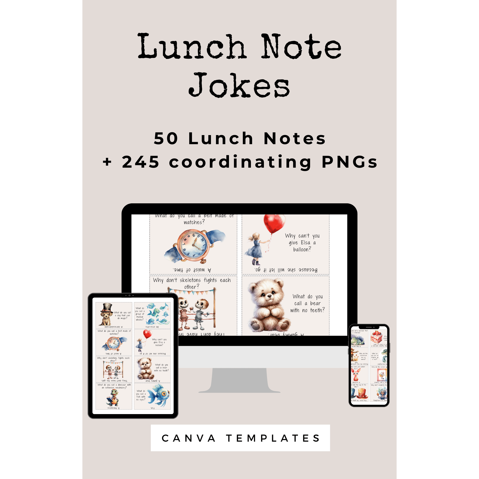 Lunch Note Joke Cards (Extended License) | That PLR Girl