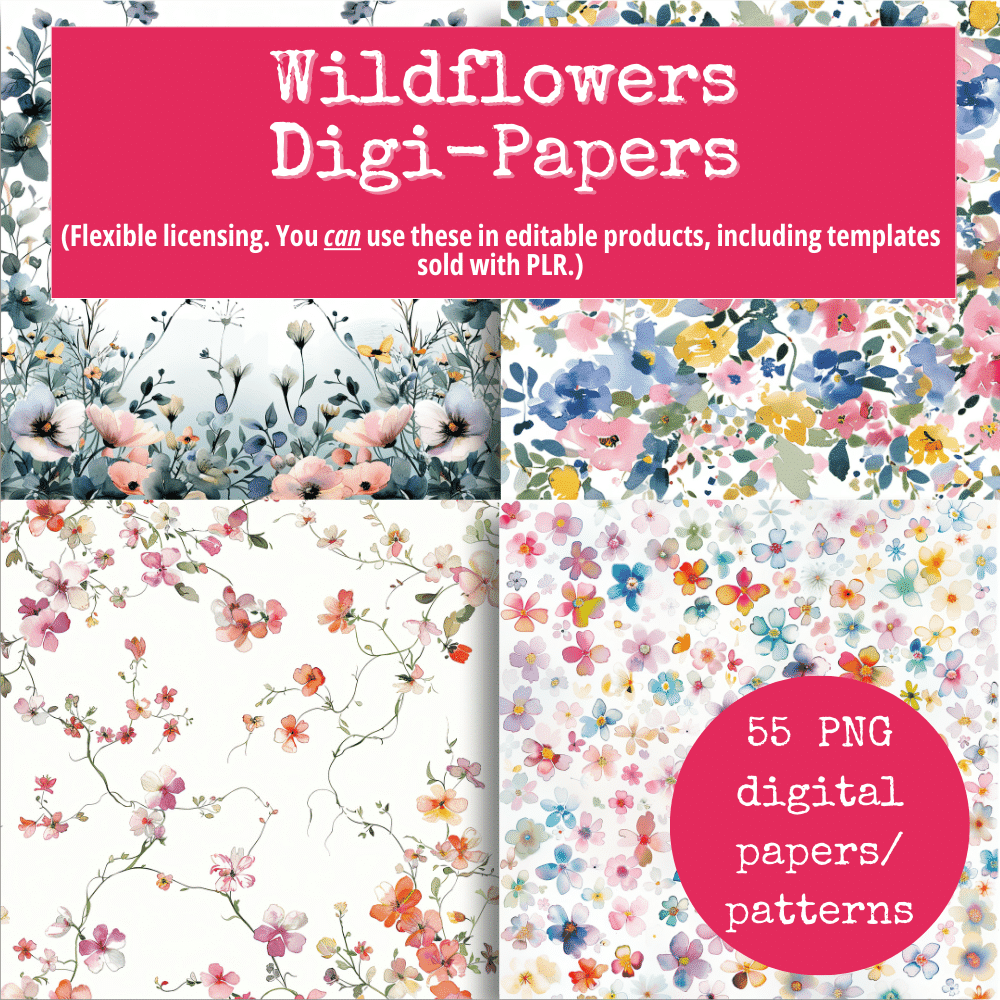 Wildflower Digital Papers (Extended License) | That PLR Girl